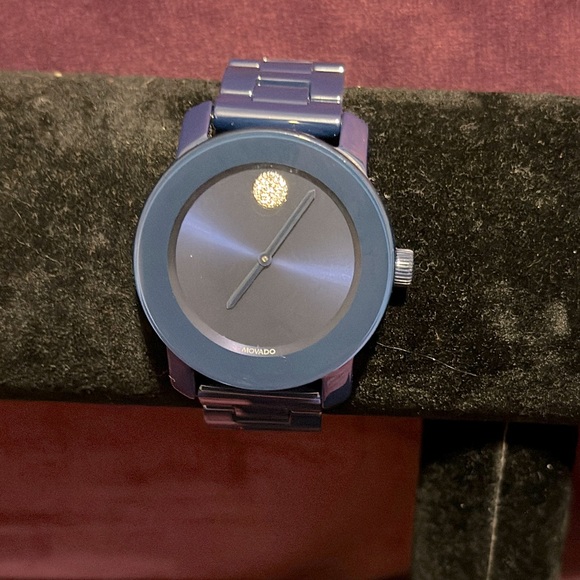 Movado | Accessories | Movado Bold Blue Ceramic Watch Elegance In Every ...